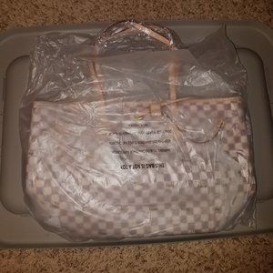 Daisy Rose | Bags | Nwt Daisy Rose Cream Checkered Tote Bag | Poshmark